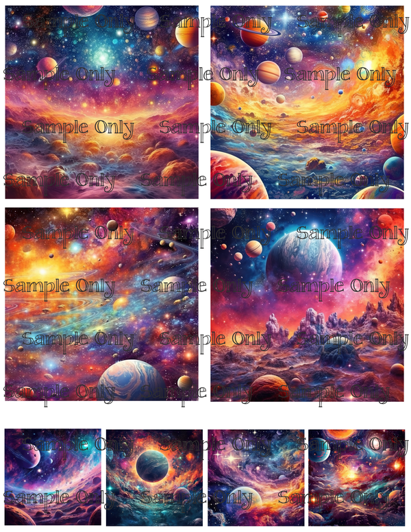 4 Inch Space Fantasy Image Sheet For Polymer Clay Transfer Decal DIGIT ...