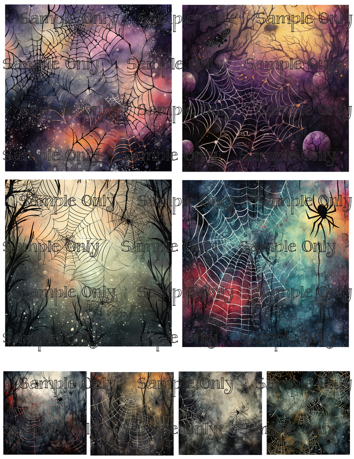 4 Inch Grunge Spider Webs Image Sheet For Polymer Clay Transfer Decal ...