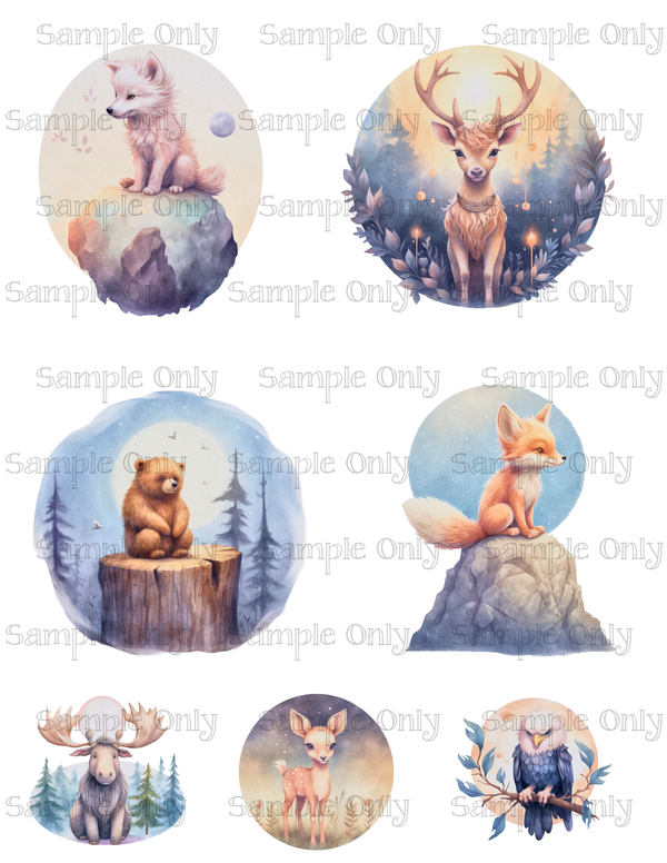 3.5 Inch Animals In The Moonlight Set-05 Image Sheet For Polymer Clay ...